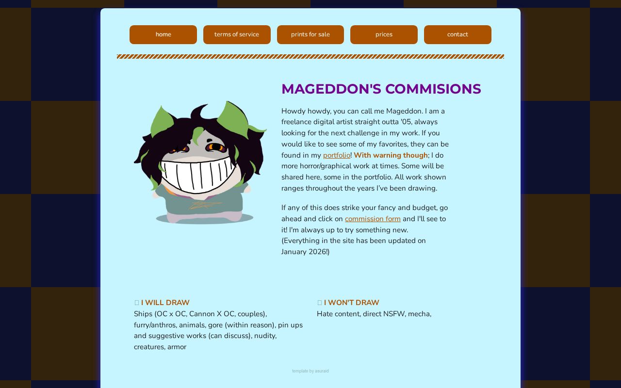 Mageddon's Commisions